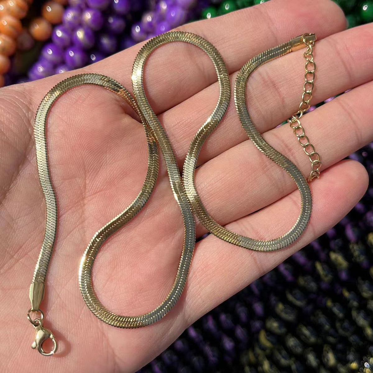3mm snake chain stainless steel necklace, Gold, sold per pkg of 10pcs ...