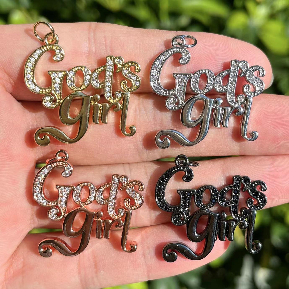 cz pave God's Girl charms, sold per pkg of 10pcs – Charms Beads Vendor