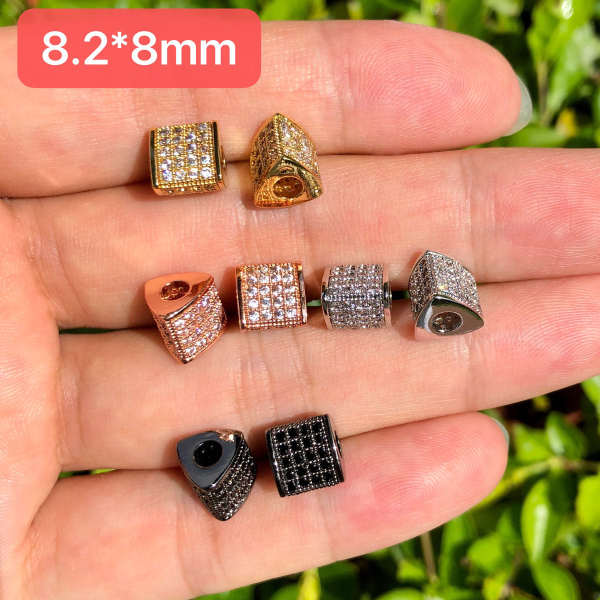 CZ pave Triangle spacer beads, 8.2*8mm, sold per pkg of 20 – Charms ...