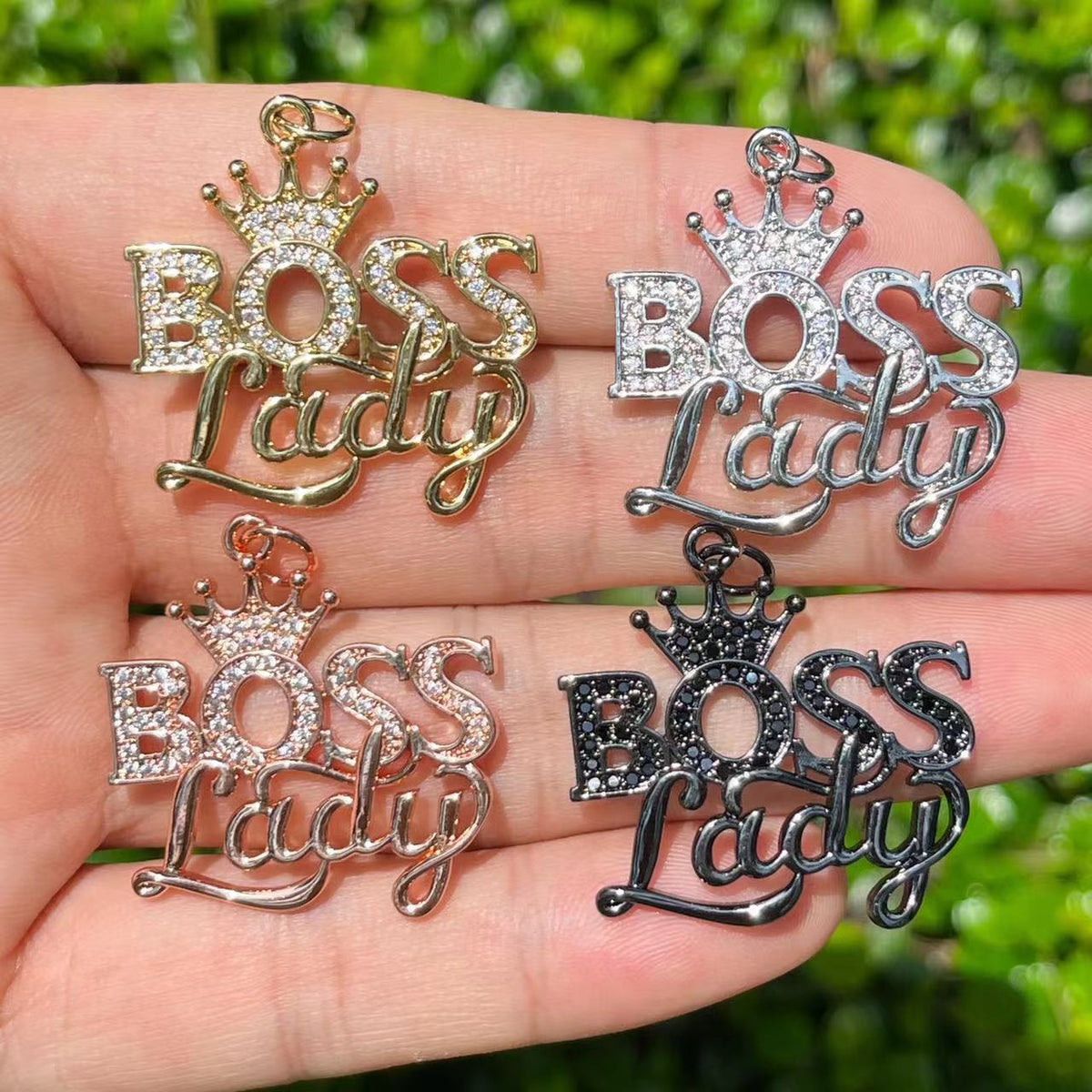 cz pave Boss Lady charms, words, sold per pkg of 10pcs – Charms Beads ...